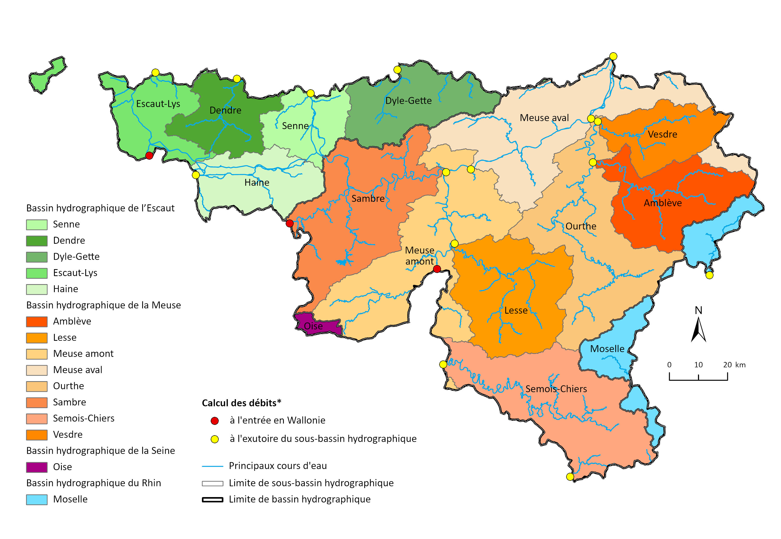 Débits des principaux cours d’eau - État de l'environnement wallon